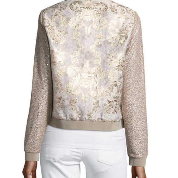 Elie Tahari | Jackets & Coats | Elie Tahari Glenna Gold Metallic Bomber ...